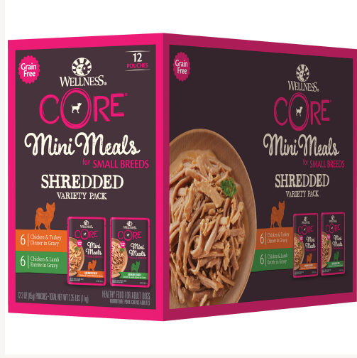 Wellness Core Mini Meals Shredded Pouch 3oz – Dog World PR